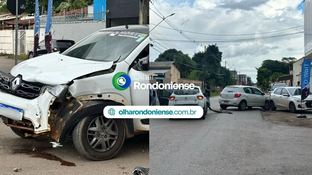 Kwid atravessa preferencial e causa acidente no cruzamento da Rua Gibin
